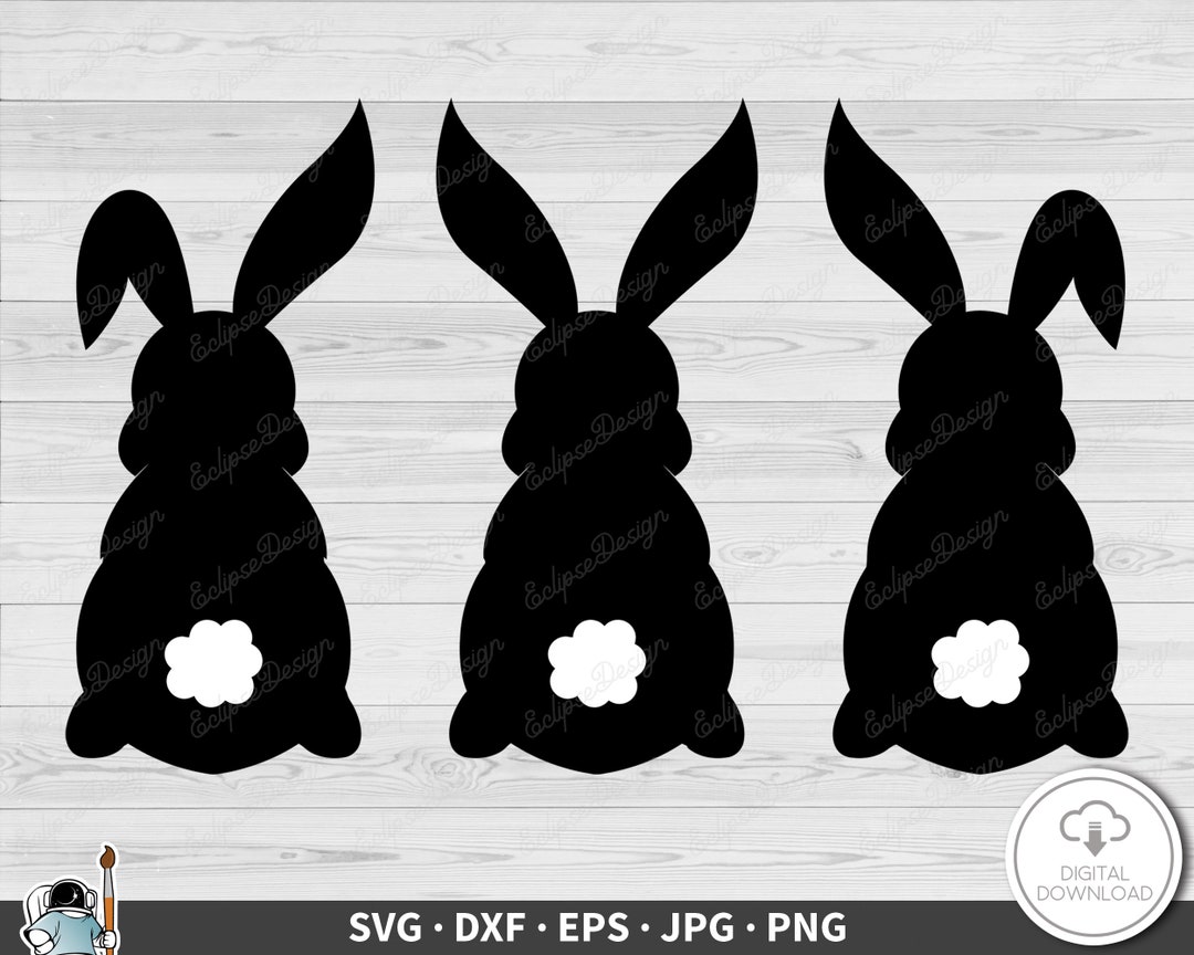 Easter Bunnies Svg Clip Art Cut File Silhouette Instant Digital