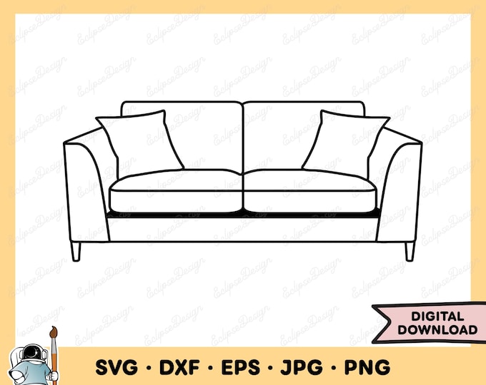 Couch Sofa SVG/ Clip Art Cut File Silhouette/ Furniture Svg/ Home ...
