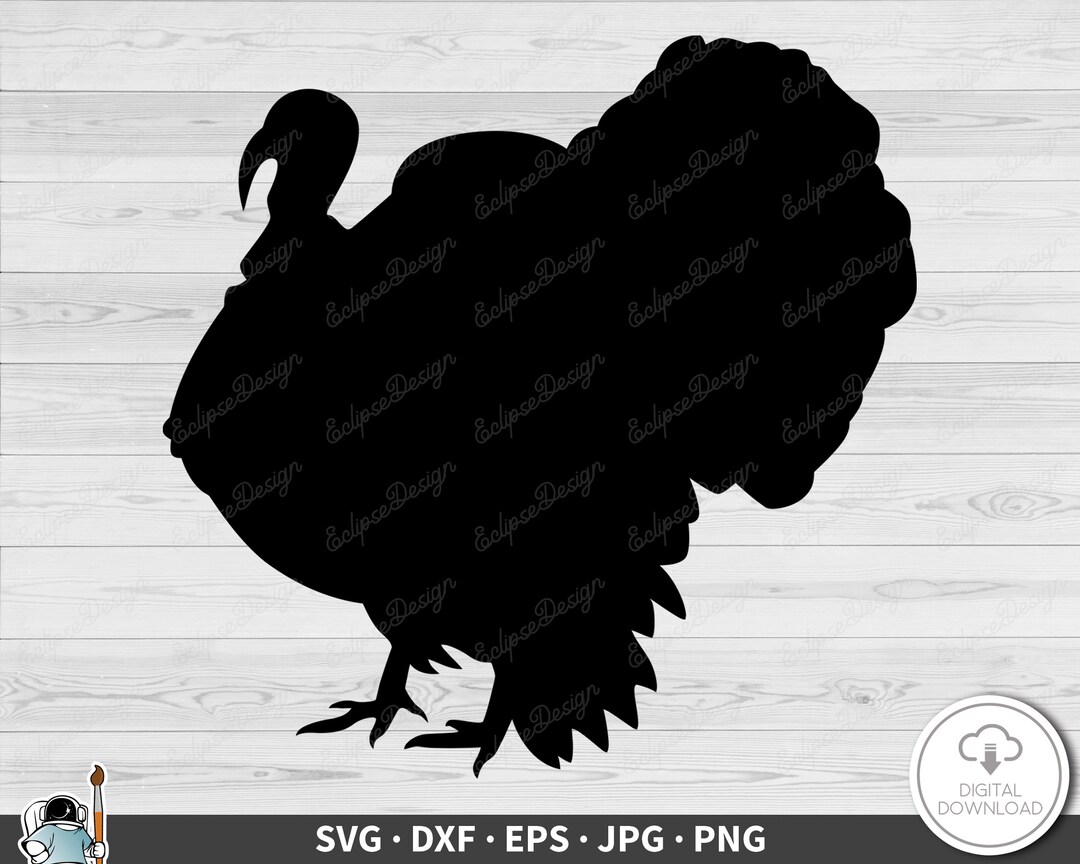 Turkey SVG Thanksgiving Clip Art Cut File Silhouette Dxf Eps Png Jpg ...