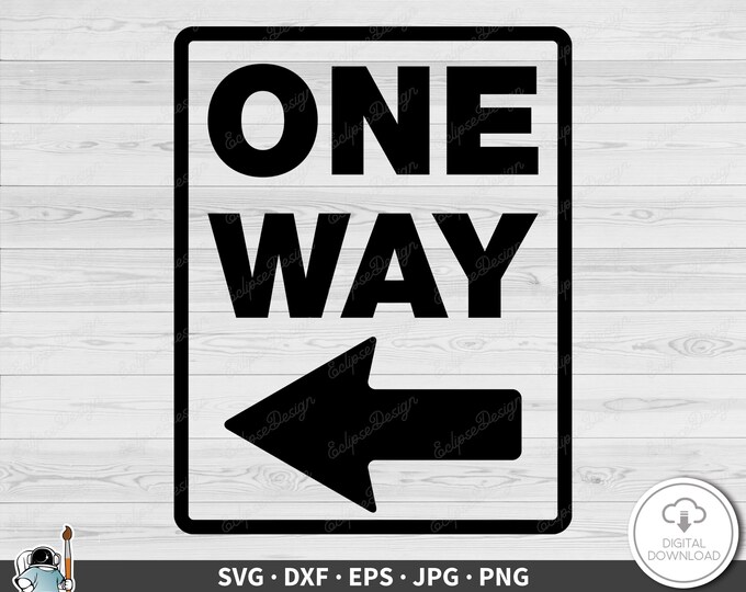 One Way Road Sign SVG DXF PNG Clipart Silhouette Cut File - Etsy Canada