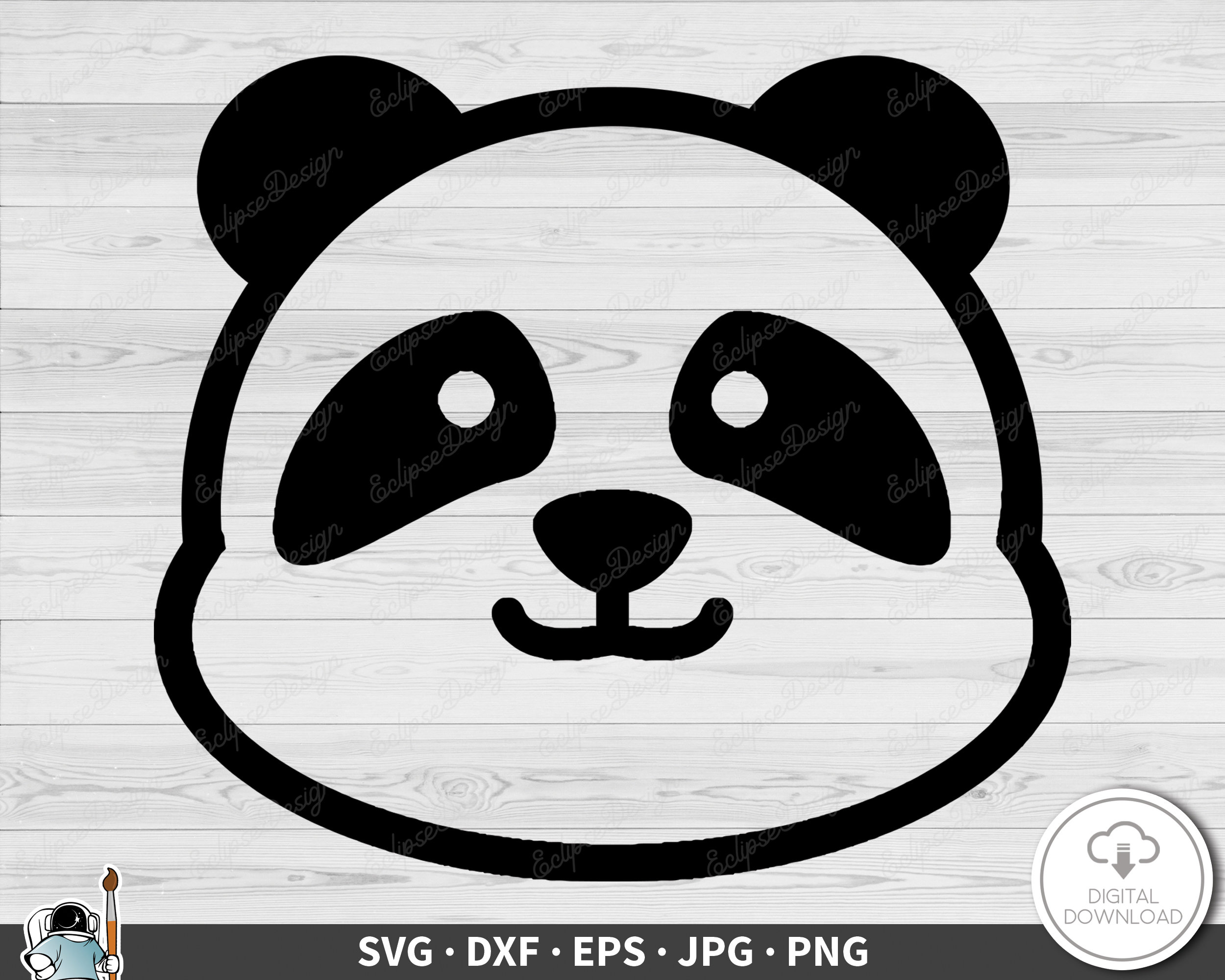 Panda Face Silhouette