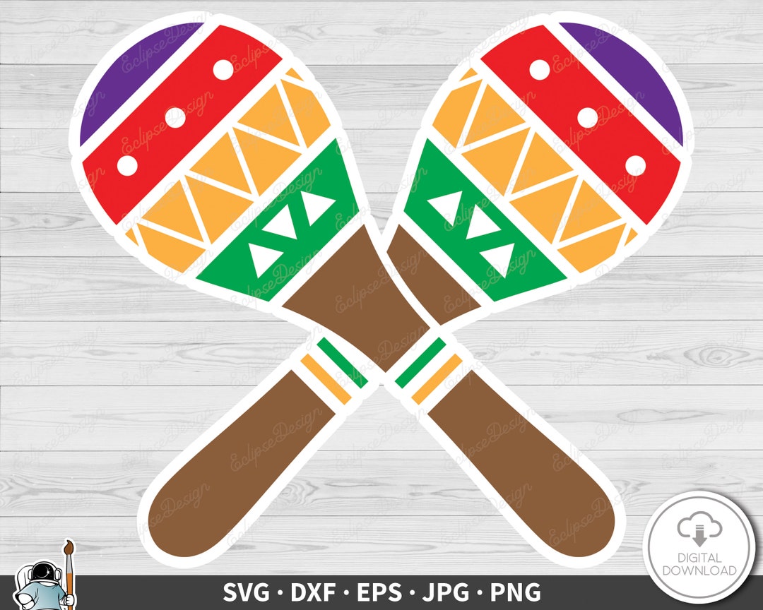Maracas Fiesta SVG Clip Art Cut File Silhouette Instant Digital ...