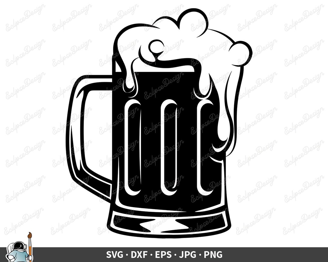 Beer Mug SVG Clip Art Cut File Silhouette Dxf Eps Png Jpg - Etsy