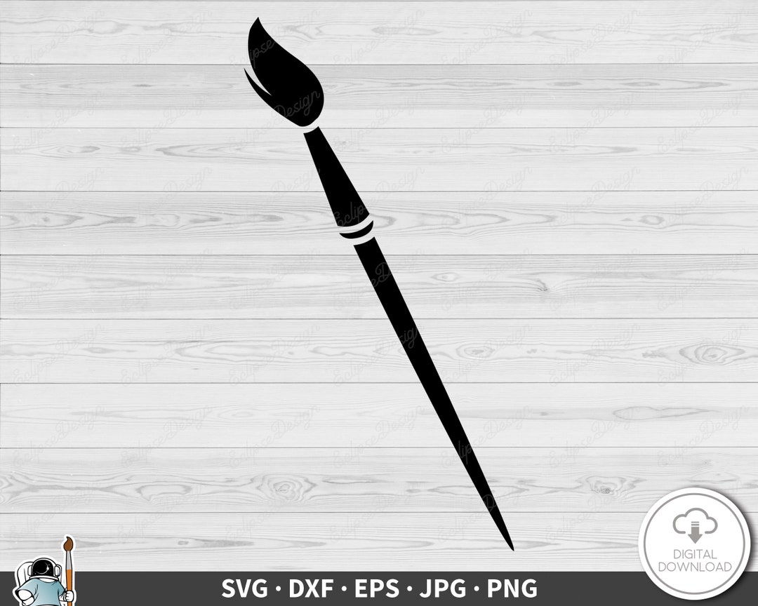 Artist Paintbrush SVG Clip Art Cut File Silhouette Dxf Eps Png Jpg ...