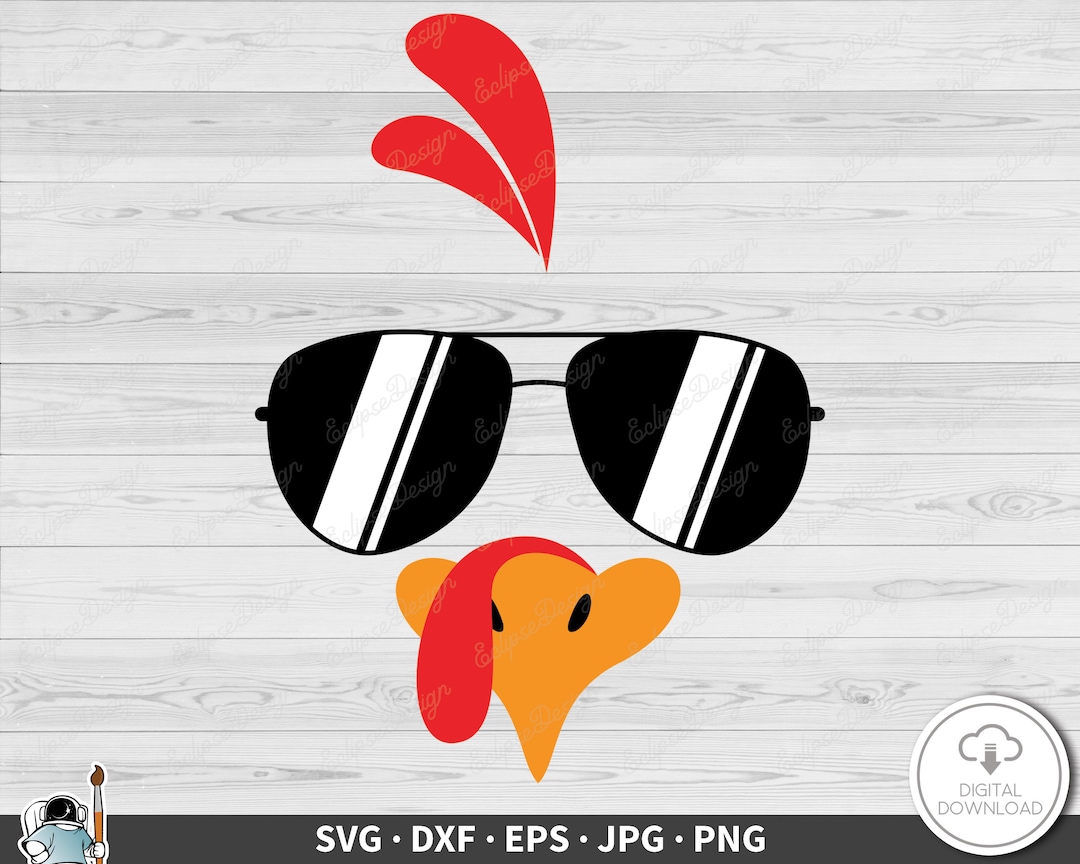 Thanksgiving Turkey Face SVG Clip Art Cut File Silhouette Instant ...