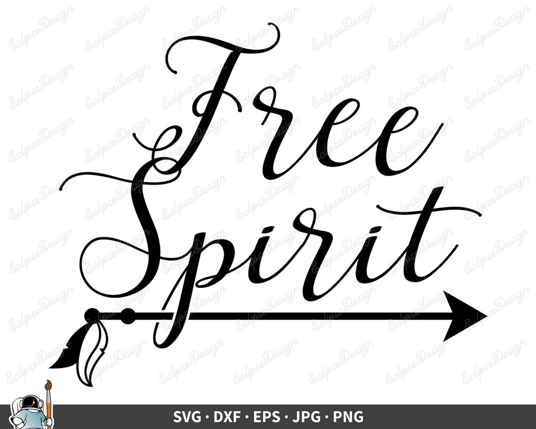 Free Spirit Script SVG Clip Art Cut File Silhouette Dxf Eps - Etsy