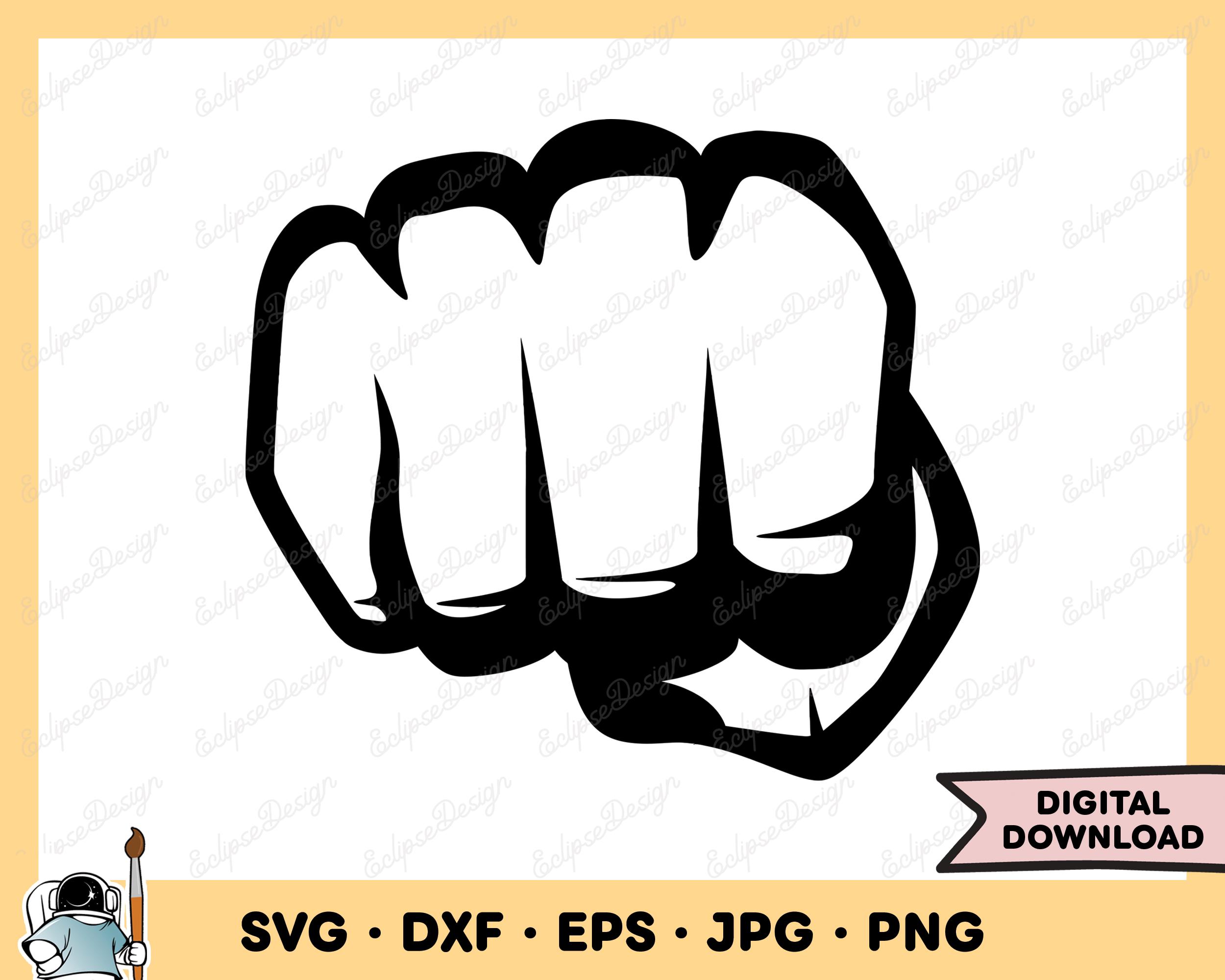 Fist SVG Punch SVG Fist Clip Art Cut File Silhouette Instant Digital ...