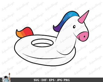 Unicorn Pool Party Svg - Etsy