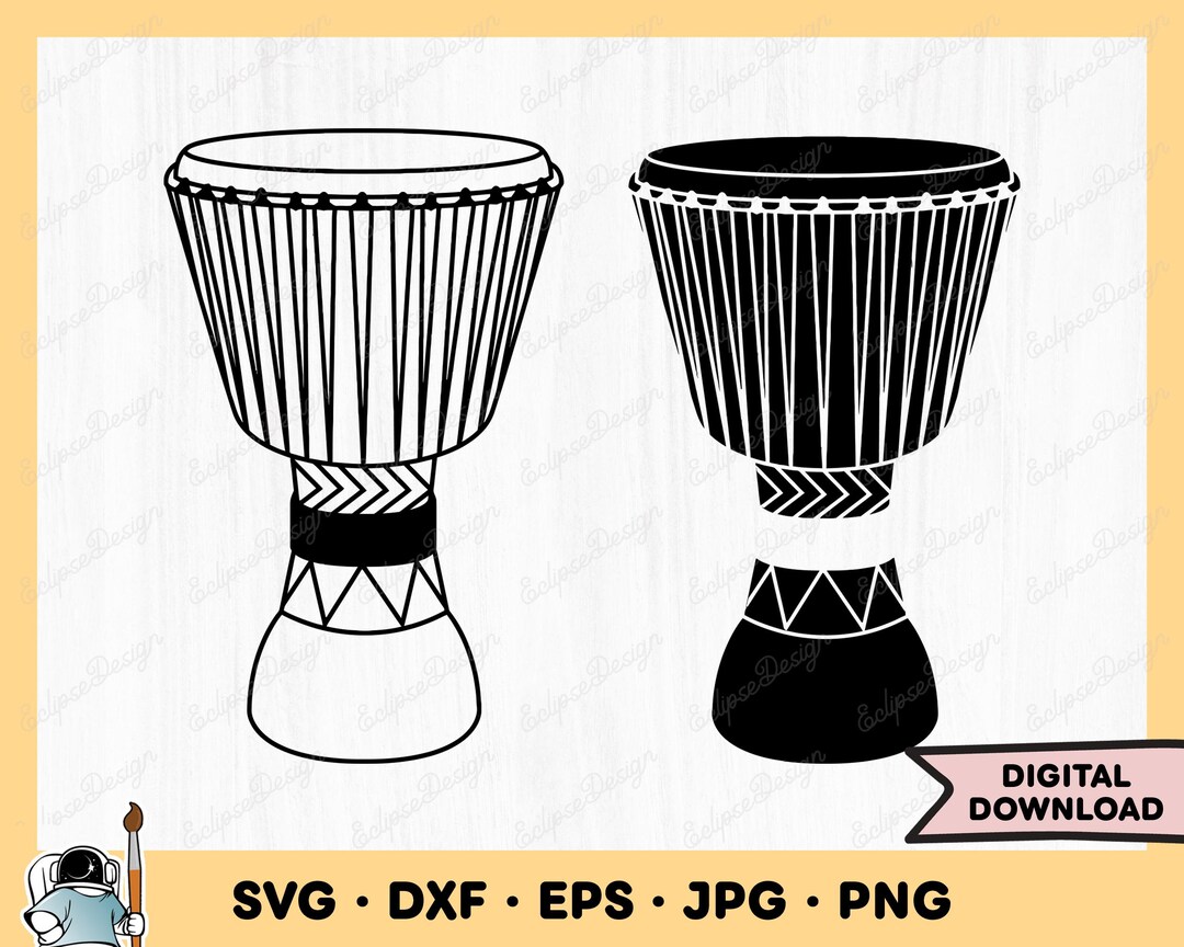 African Drum SVG Drum Clip Art Cut File Drum Silhouette Instant Digital ...