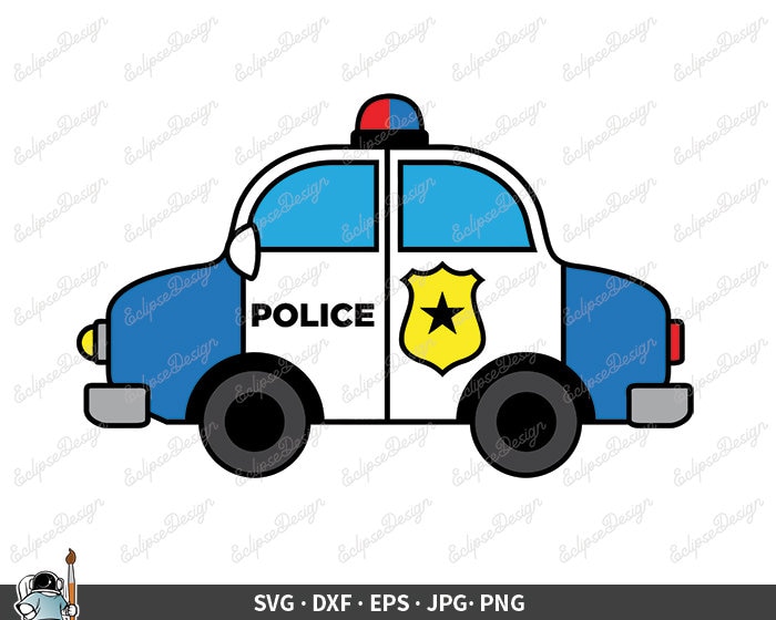 Simple Police Car SVG Police Car Family Name Monogram SVG Silhouette ...