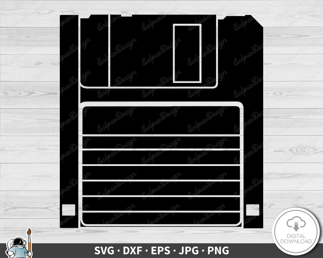 Floppy Disk Computer SVG Clip Art Cut File Silhouette Instant Digital ...