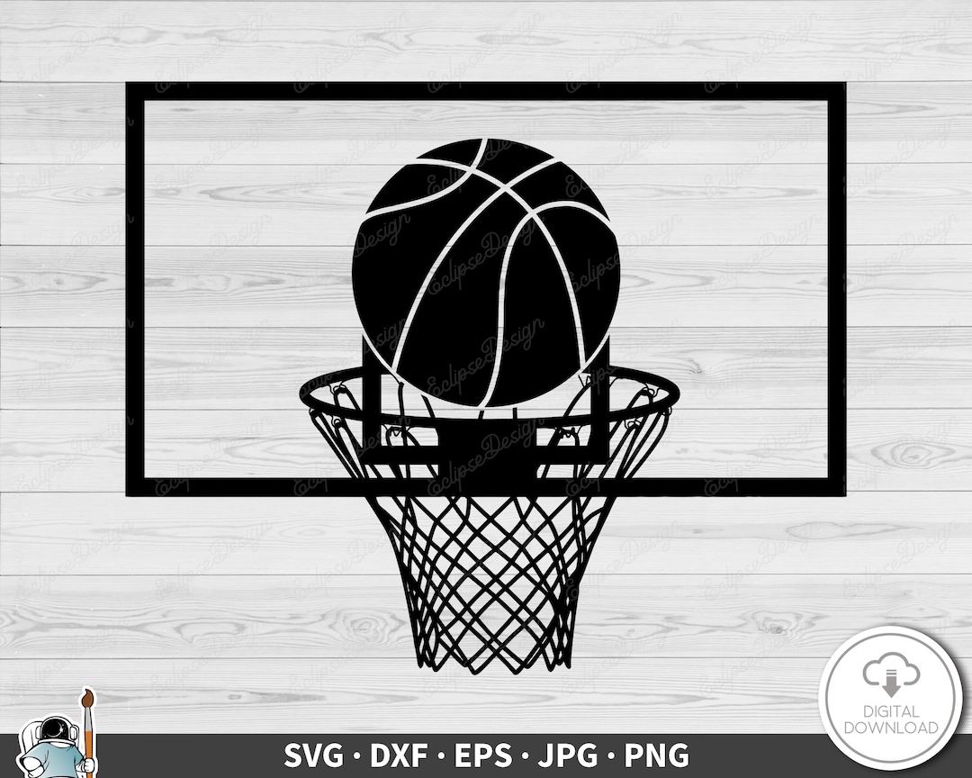 Basketball Hoop SVG Clip Art Cut File Silhouette Dxf Eps Png Jpg ...