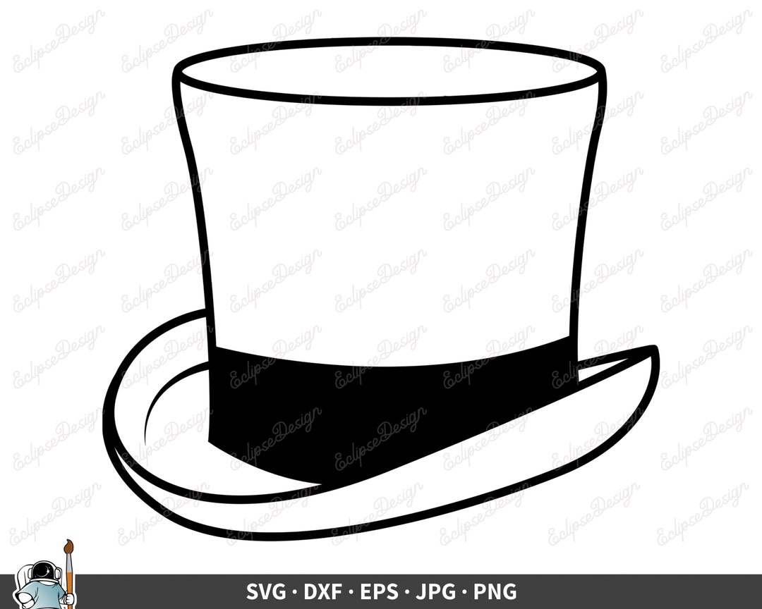 Top Hat SVG Clip Art Cut File Silhouette Dxf Eps Png Jpg - Etsy