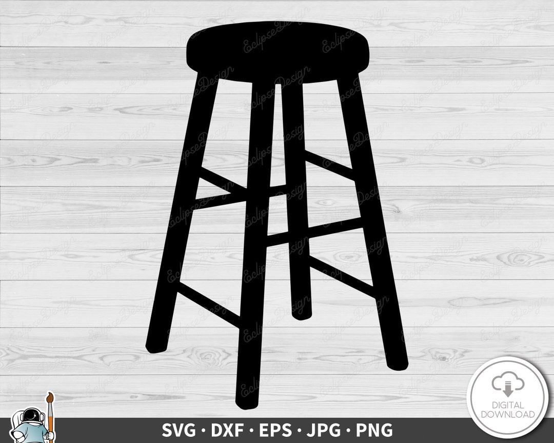 Stool SVG Chair or Barstool Clip Art Cut File Silhouette Instant ...
