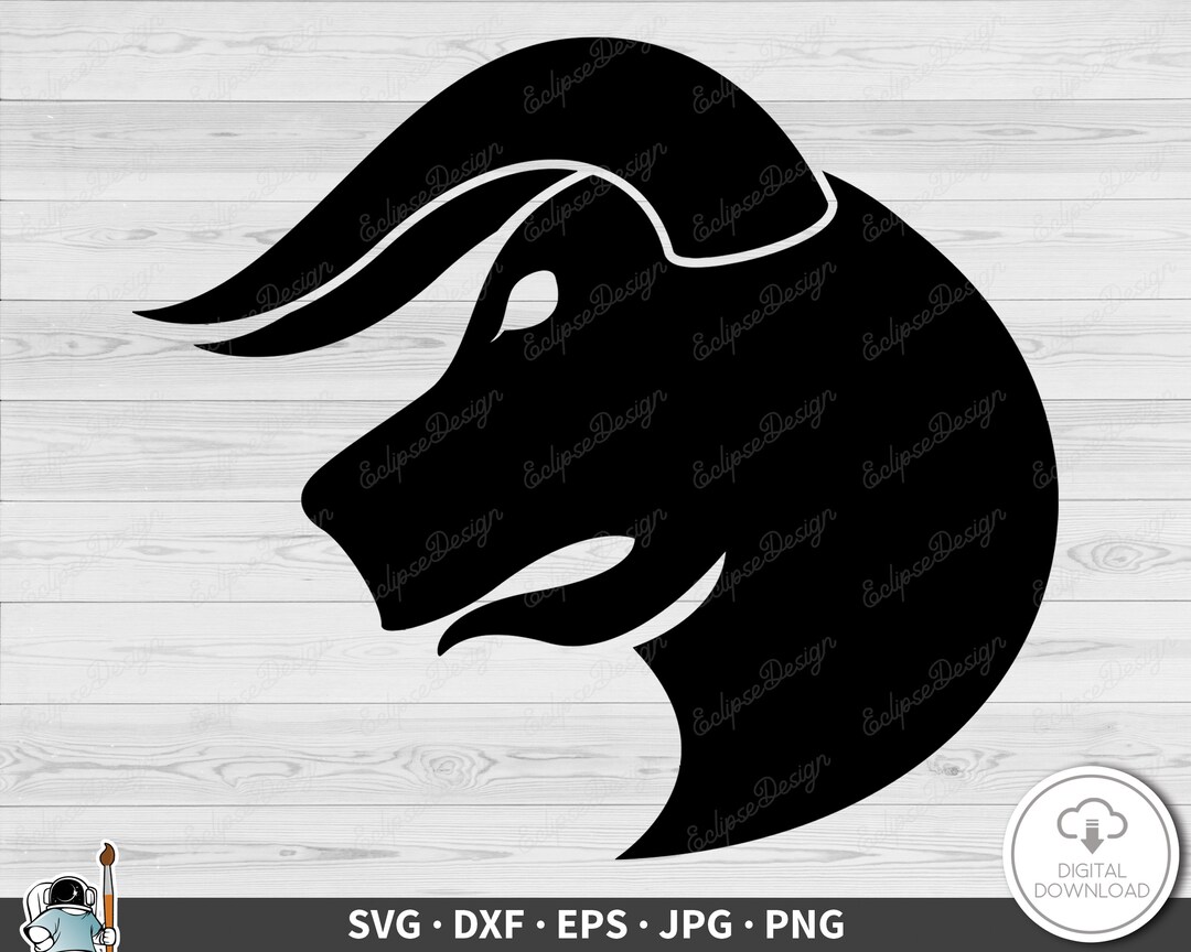 Taurus Horoscope Sign SVG Bull Zodiac Clip Art Cut File Silhouette Dxf ...