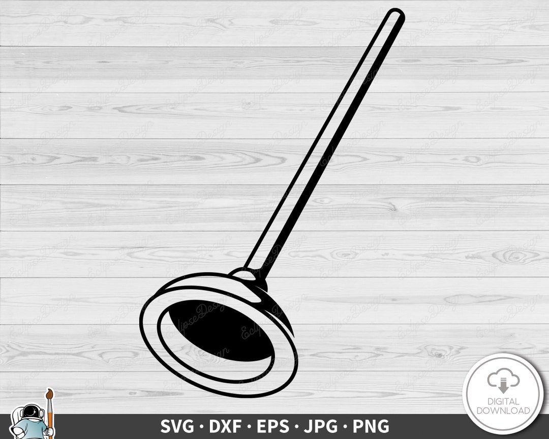 Toilet Plunger SVG Plumber Clip Art Cut File Silhouette Dxf Eps Png Jpg ...
