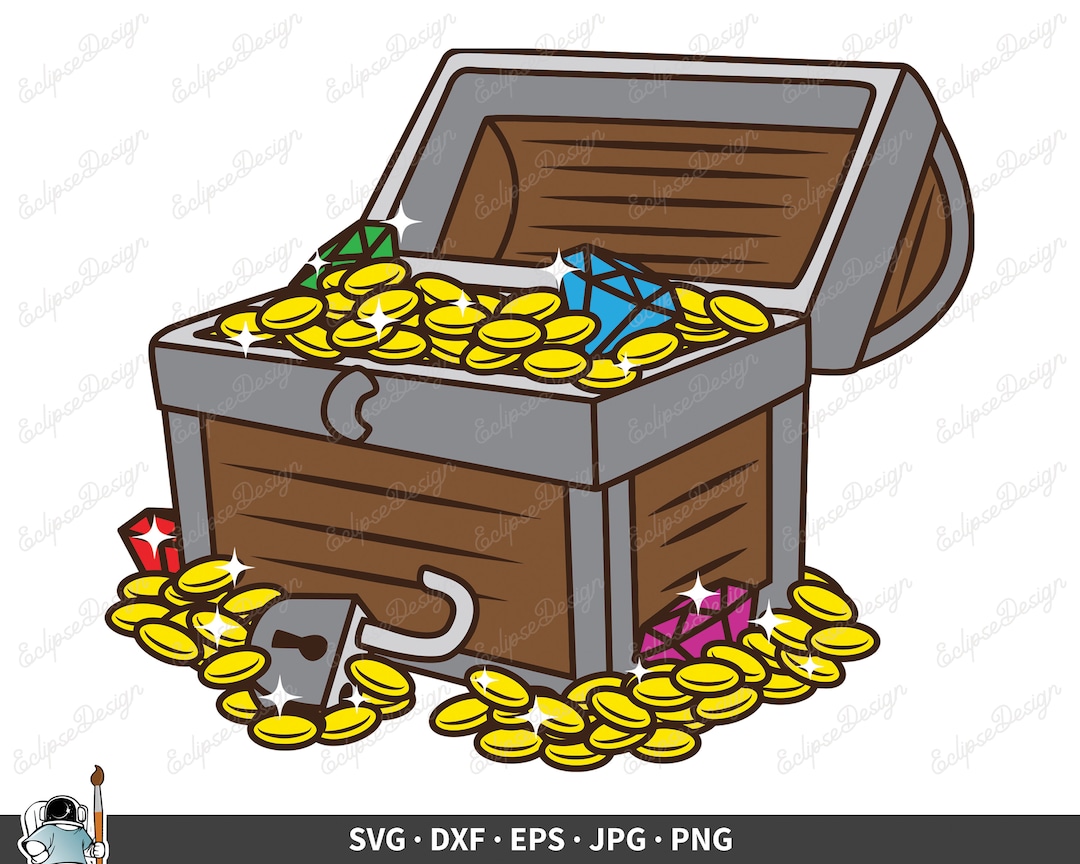 Treasure Chest SVG Pirate Clip Art Cut File Silhouette Dxf - Etsy Australia