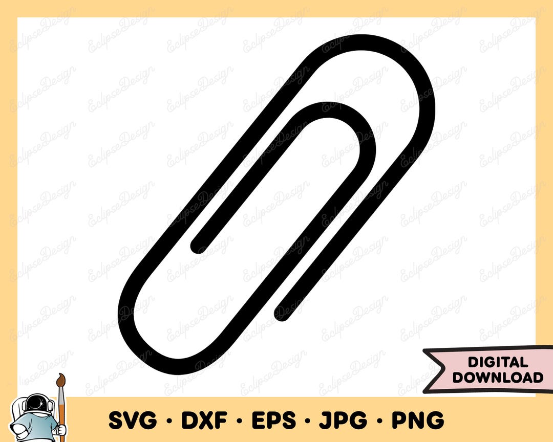 Paperclip SVG Paperclip PNG Paperclip Clip Art Cut File Silhouette ...