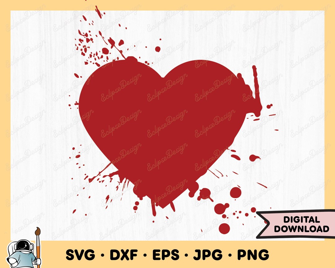 Bloody Heart SVG Bloody Heart Clip Art Bloody Heart Cut File Silhouette ...
