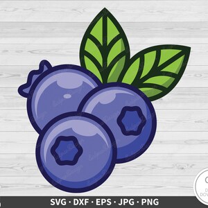 Blueberries SVG Blueberry Fruit Clip Art Cut File Silhouette Dxf Eps ...