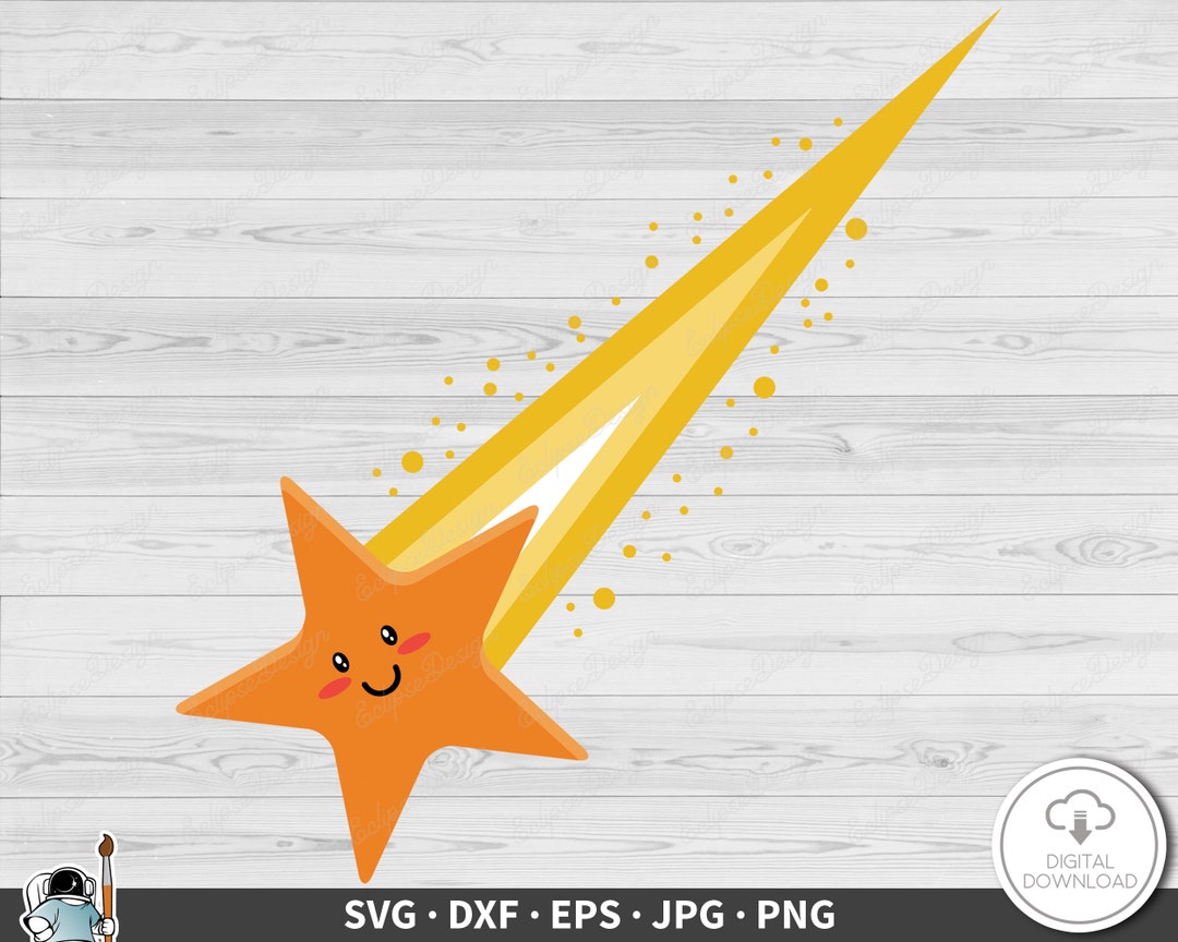 Falling Star SVG Clip Art Cut File Silhouette dxf eps png jpg ...