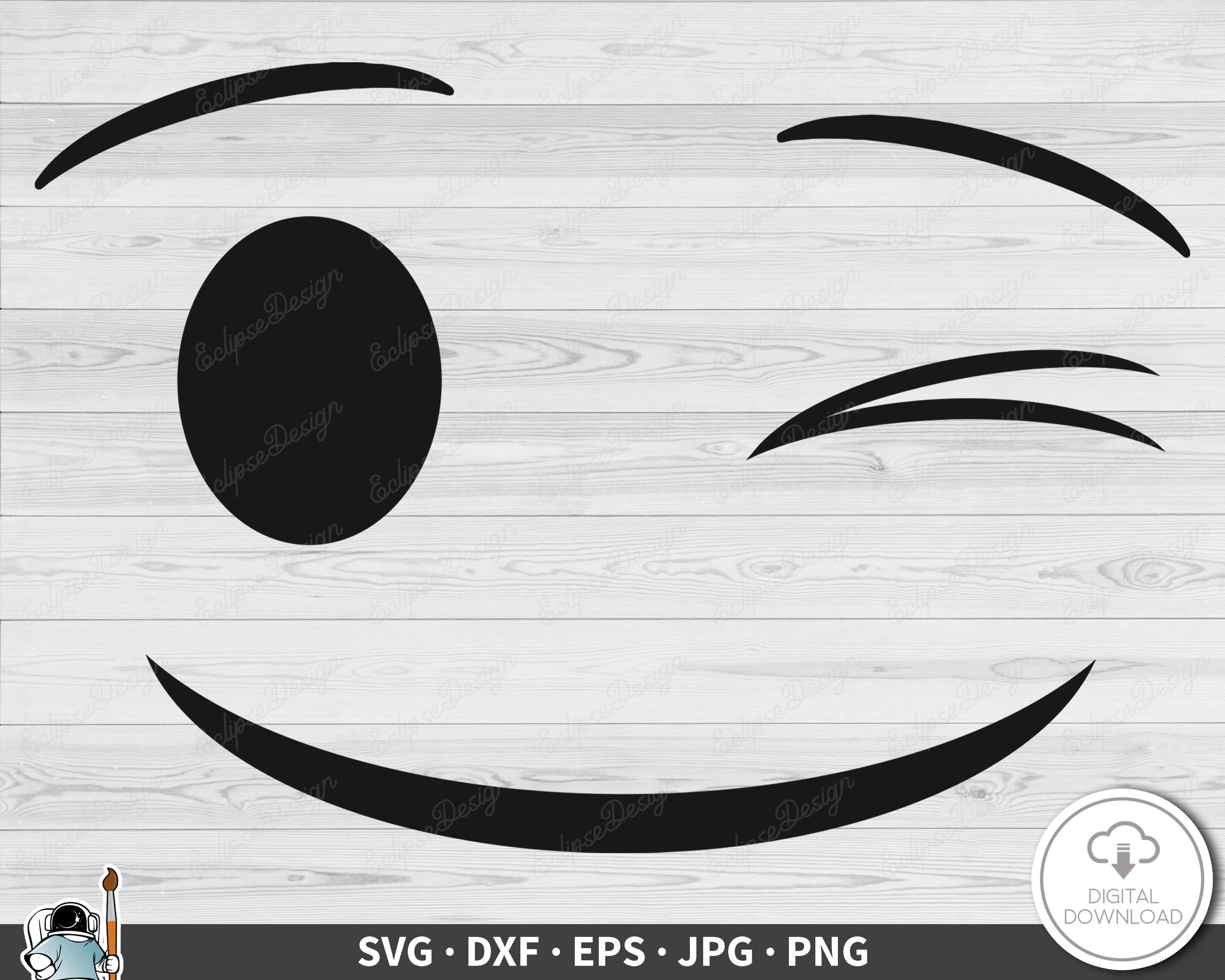 Winking Smiley Face Clip Art Black And White