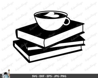 Coffee and Books Svg - Etsy