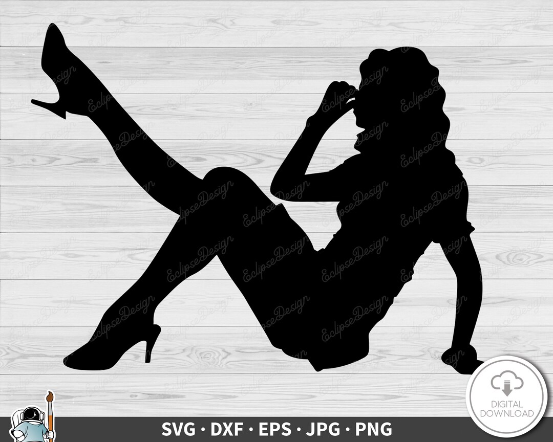 Pin up Girl SVG Beautiful Model Woman Clip Art Cut File Silhouette Dxf ...