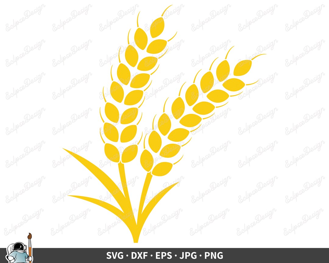 Wheat SVG Farmer Grain Clip Art Cut File Silhouette Dxf Eps - Etsy
