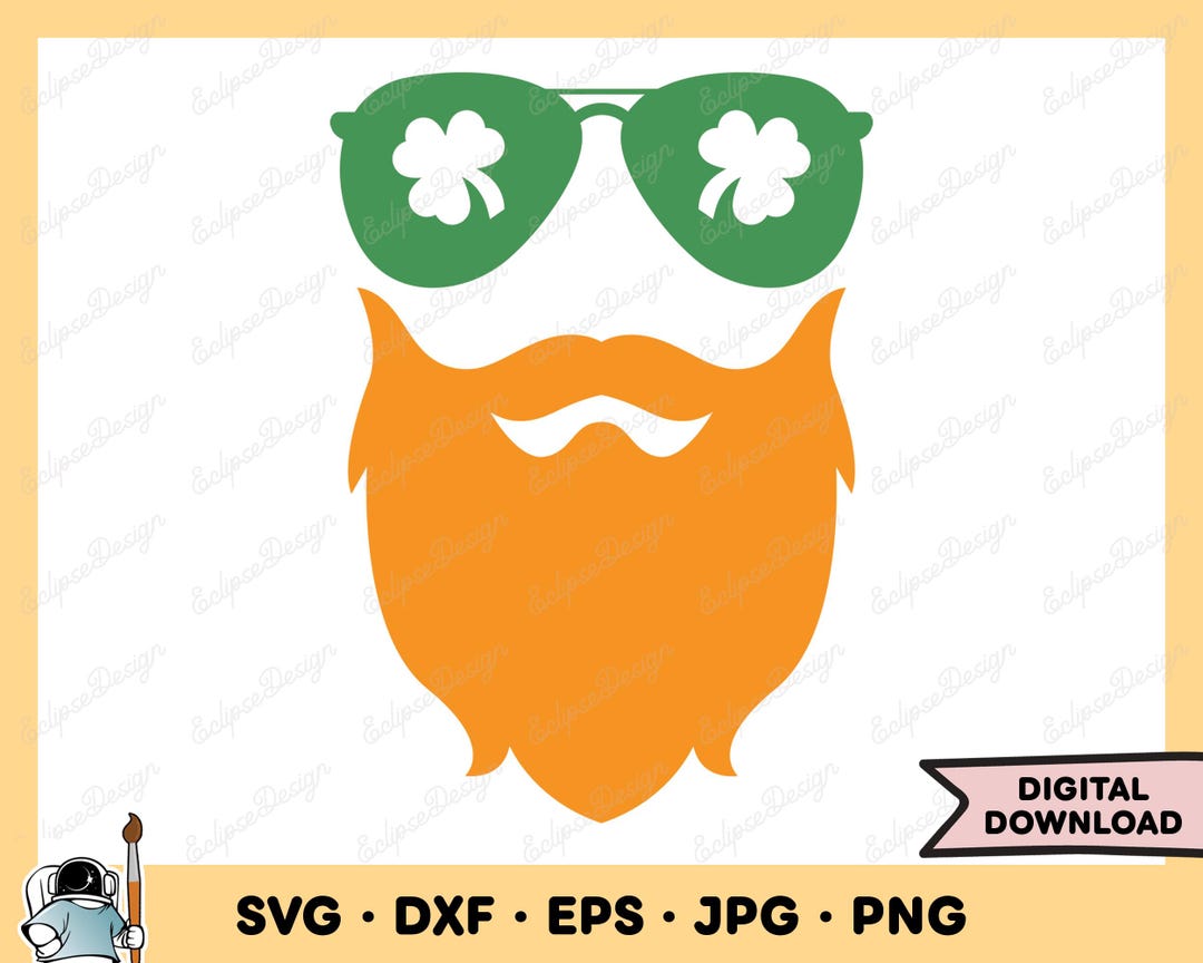 St Patrick Beard SVG Irish PNG Ireland Clip Art Cut File Silhouette ...