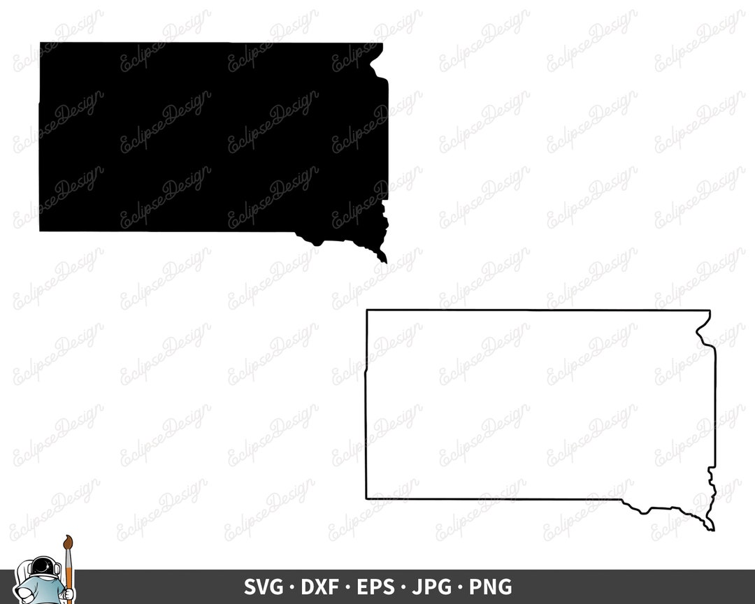 South Dakota SVG State Clip Art Cut File Silhouette Dxf Eps - Etsy