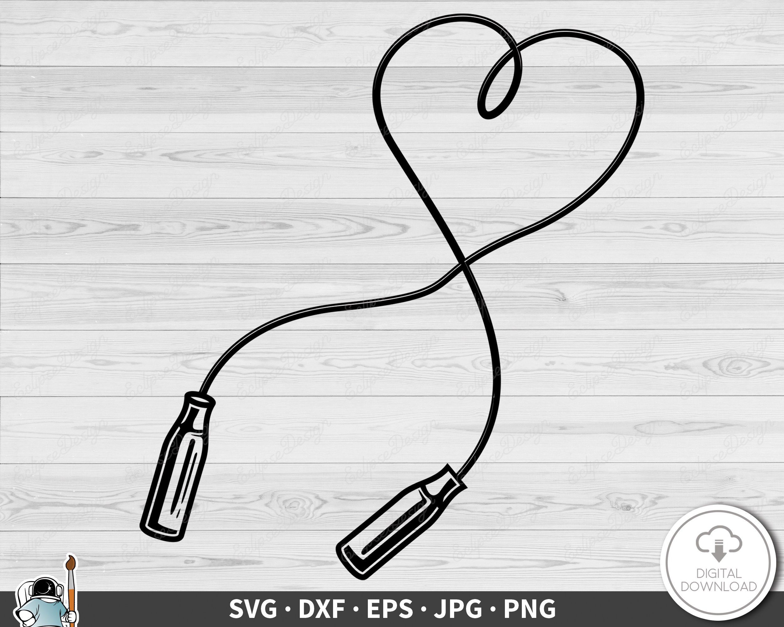 Black And White Jump Rope Clipart