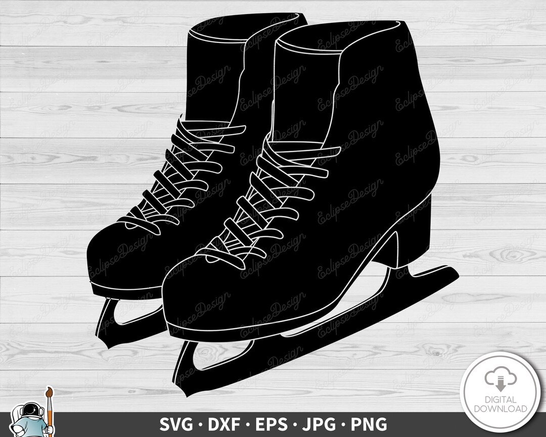 Ice Skates Skating Svg Clip Art Cut File Silhouette Dxf Eps Png Instant Digital Download Etsy