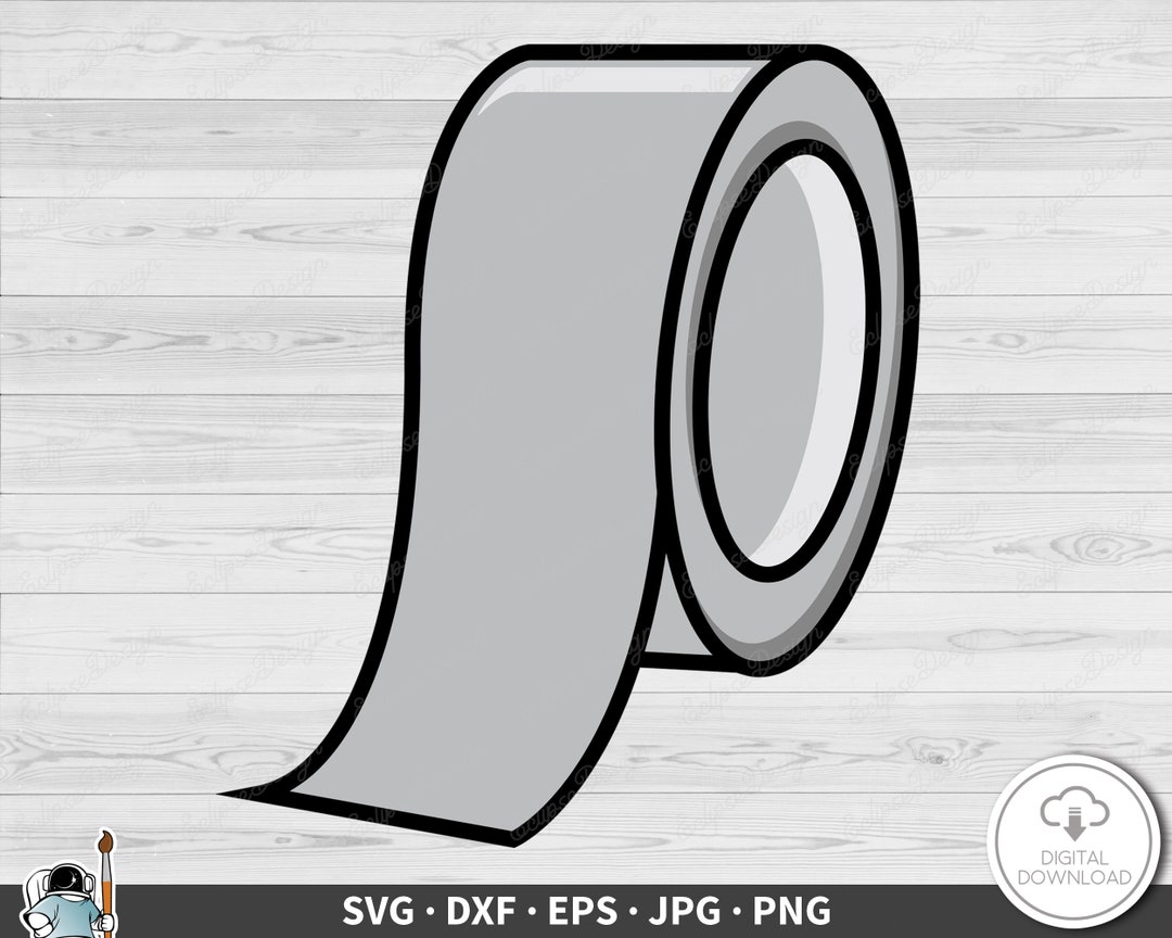 Duct Tape SVG Clip Art Cut File Silhouette Dxf Eps Png Jpg Instant ...