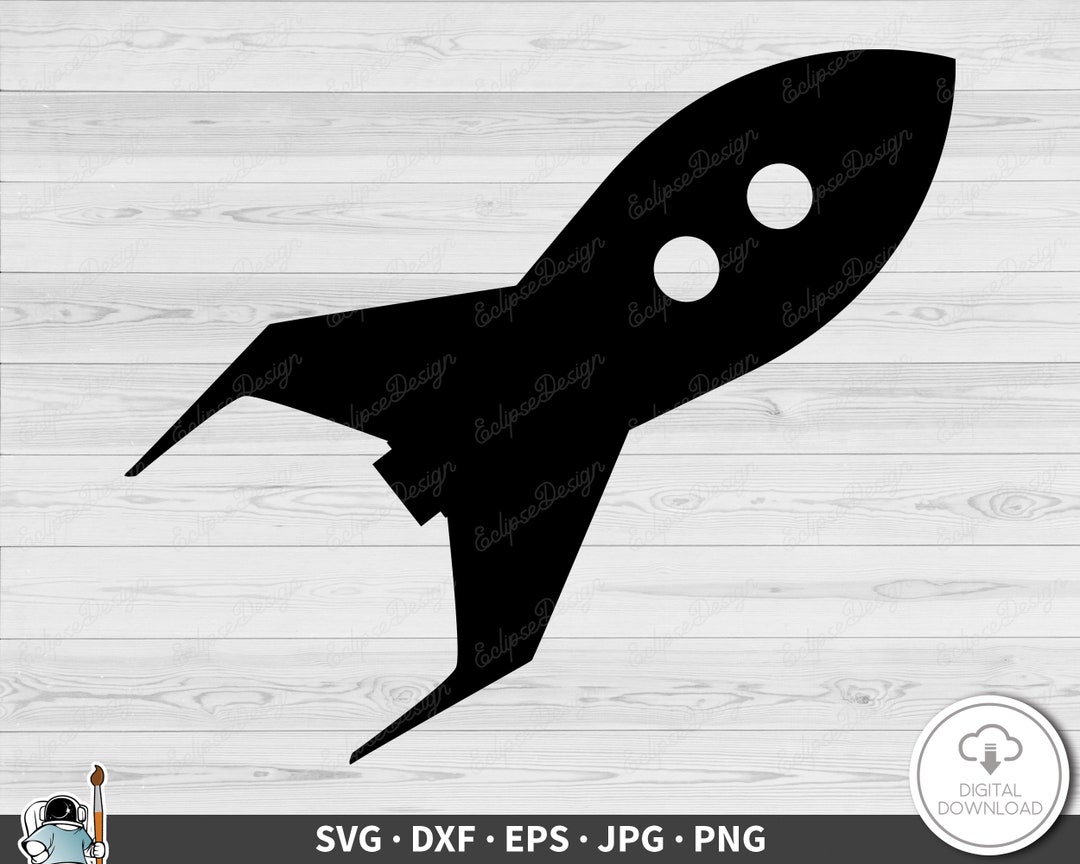 Rocketship Icon SVG Spaceship Clip Art Cut File Silhouette Dxf Eps Png ...