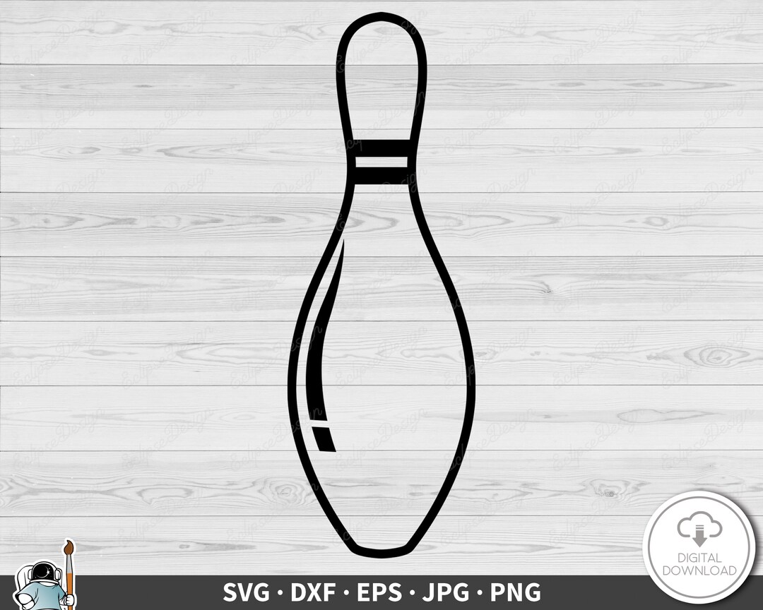 Bowling Pin SVG Clip Art Cut File Silhouette Dxf Eps Png Jpg Instant ...