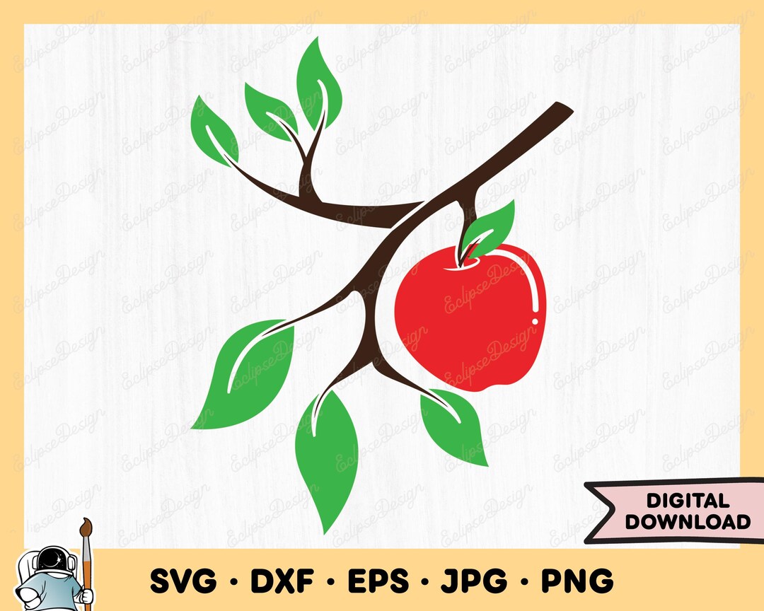 Apple Tree SVG Clip Art Cut File Silhouette Instant Digital Download ...