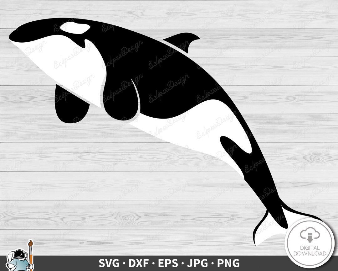 Killer Whale SVG Orca Clip Art Cut File Silhouette Instant Digital ...