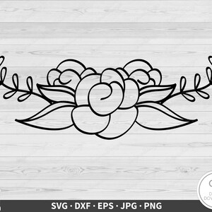 Flower Line SVG Clip Art Cut File Silhouette Instant Digital Download ...