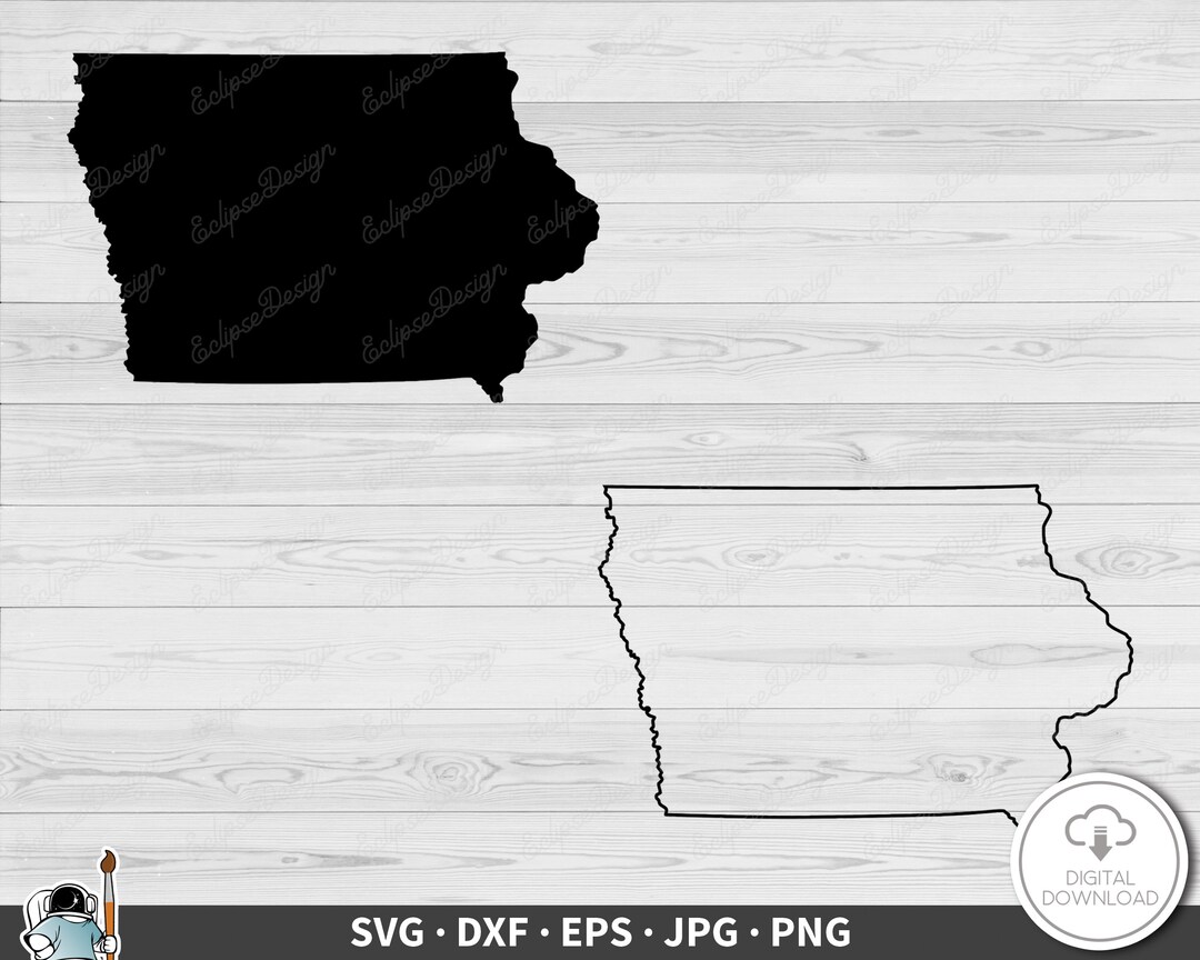 Iowa SVG State Clip Art Cut File Silhouette Instant Digital Download ...