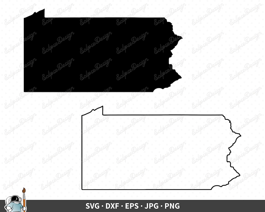 Pennsylvania SVG State Clip Art Cut File Silhouette Dxf Eps - Etsy