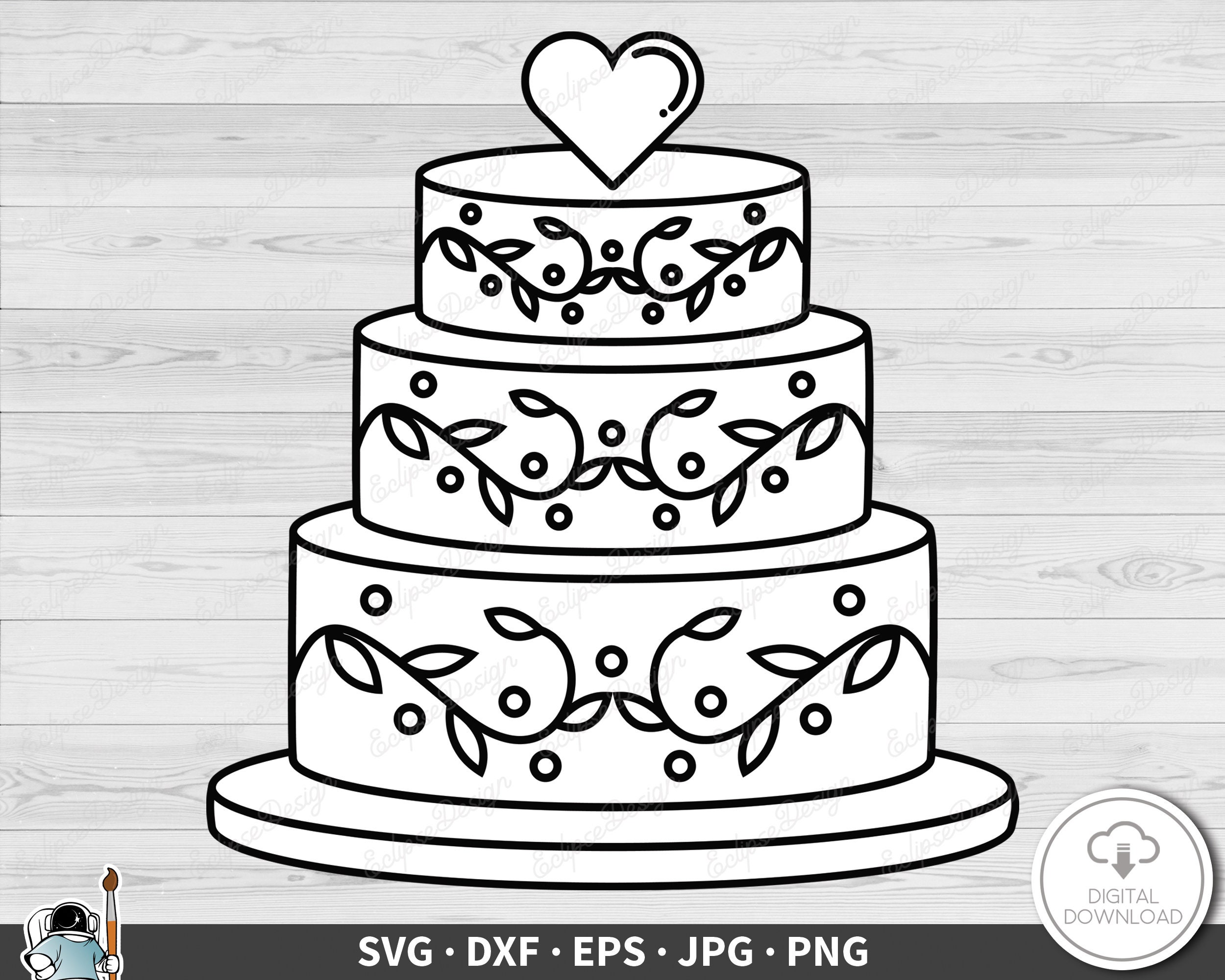 Wedding Cake Clipart Black And White