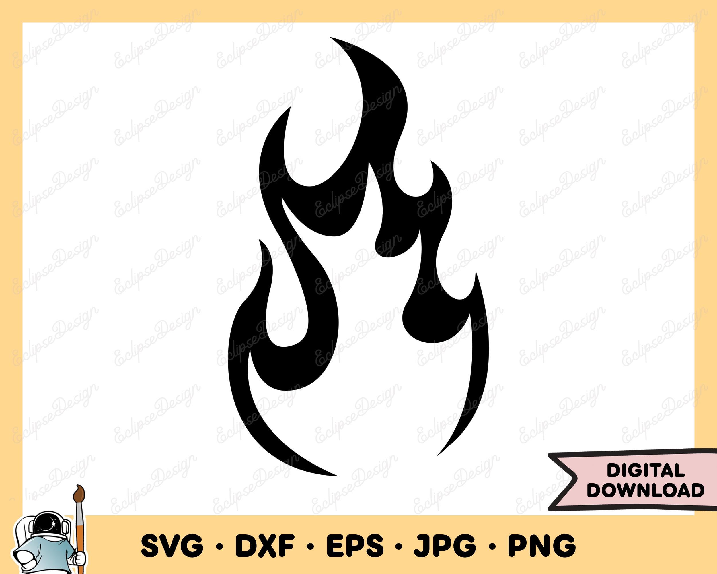 Fire SVG Burning Flames SVG Fire Clip Art Cut File Silhouette Instant ...