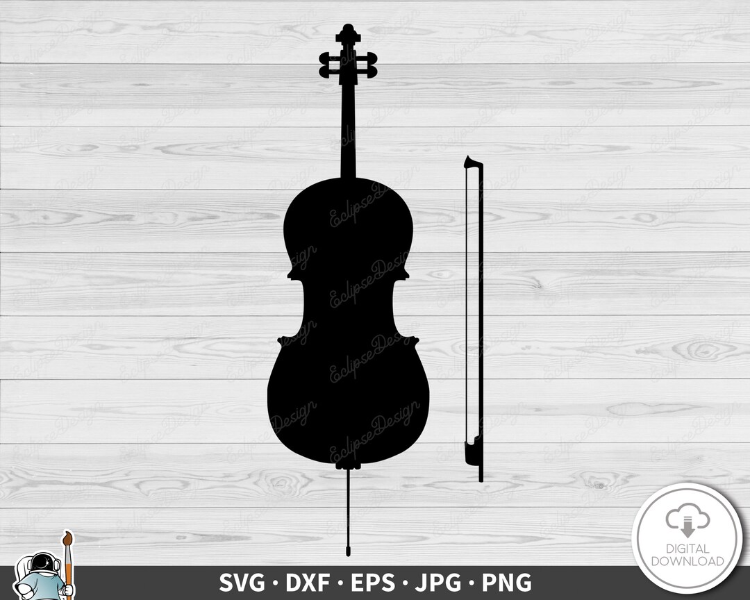 Cello SVG Cellist Orchestra Clip Art Cut File Silhouette Instant ...