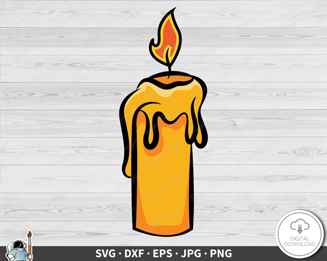Wax Candle SVG Clip Art Cut File Silhouette Instant Digital Download - Etsy