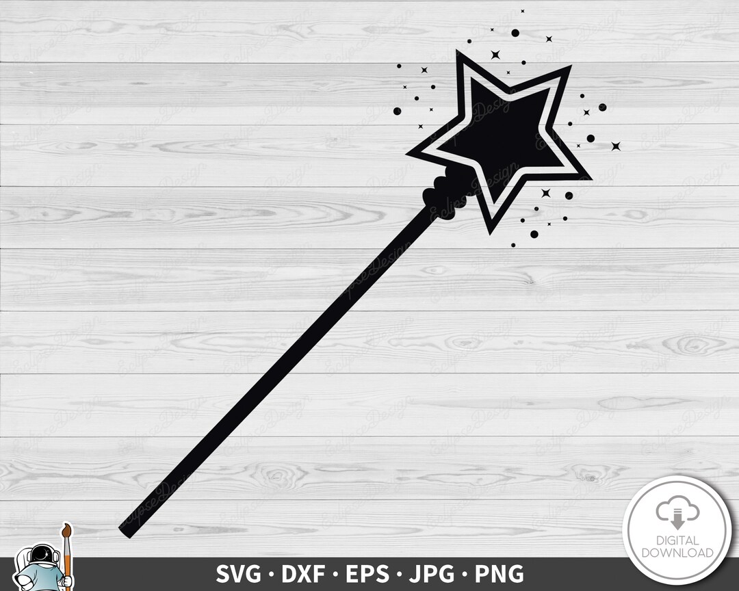 Fairy Wand SVG Clip Art Cut File Silhouette Instant Digital Download ...
