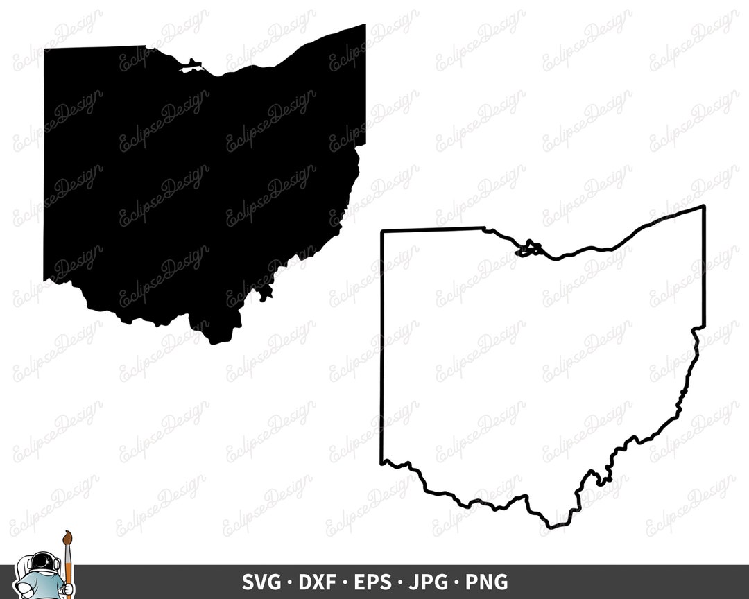 Ohio SVG State Clip Art Cut File Silhouette Dxf Eps Png Jpg - Etsy