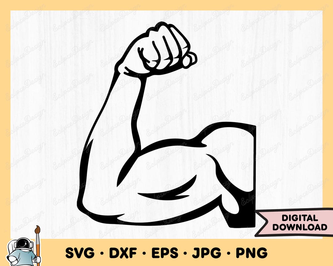 Bicep Muscles SVG Muscles Clip Art Muscles Cut File Gym SVG Silhouette ...