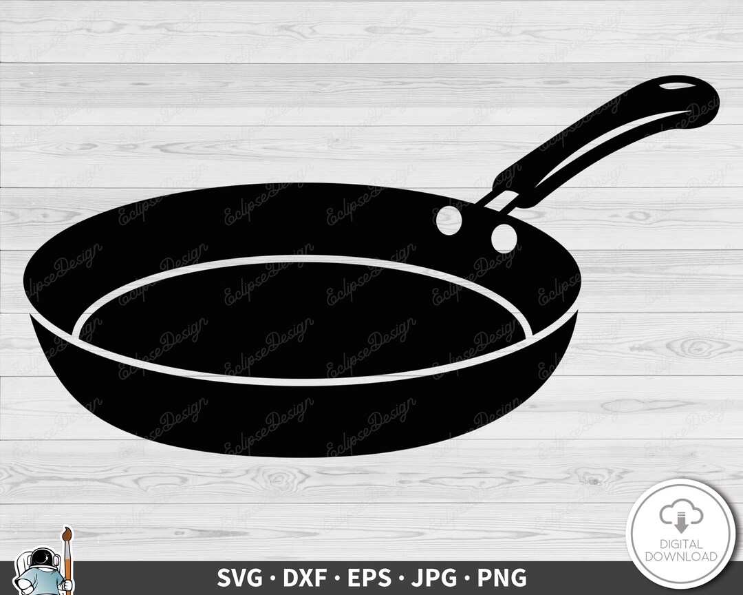 Frying Pan Cooking SVG Clip Art Cut File Silhouette dxf eps - Etsy Portugal