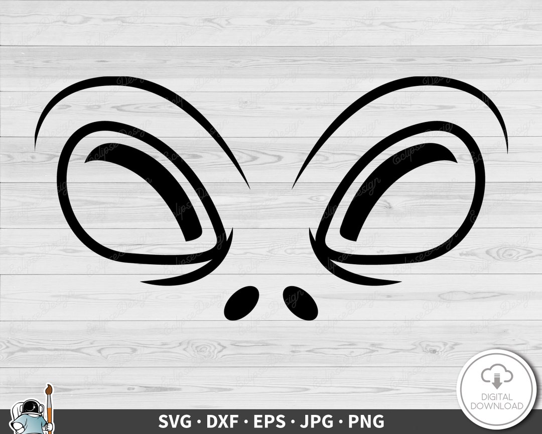 Alien Face SVG Clip Art Cut File Silhouette dxf eps png jpg Instant ...
